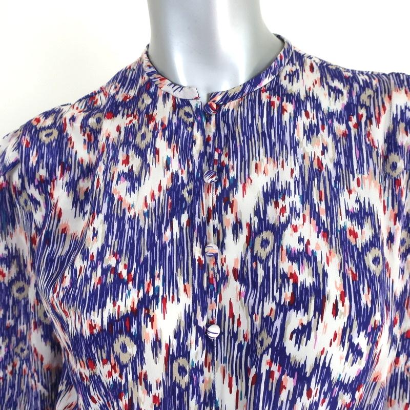 Isabel Marant Etoile Dress Yandra Ikat Printed Silk Size 36 Long Sleev ...