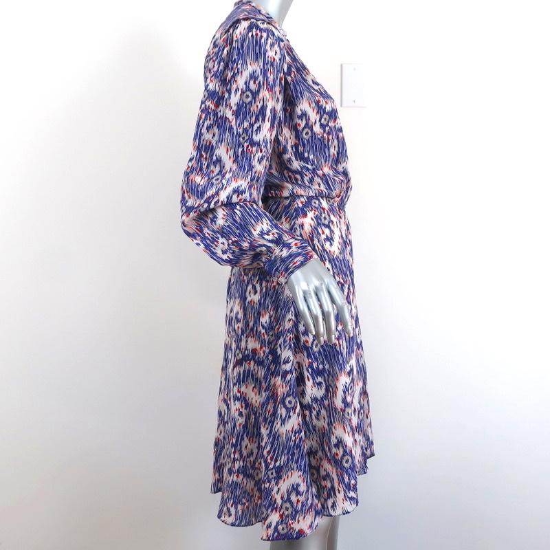 Isabel Marant Etoile Dress Yandra Ikat Printed Silk Size 36 Long Sleev ...