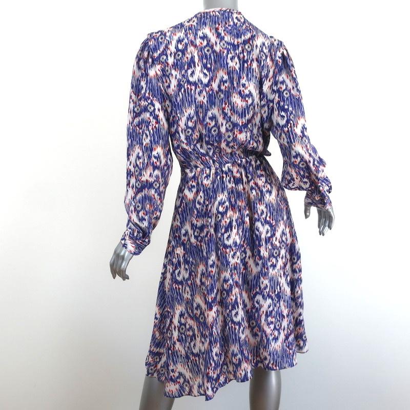 Isabel Marant Etoile Dress Yandra Ikat Printed Silk Size 36 Long Sleev ...